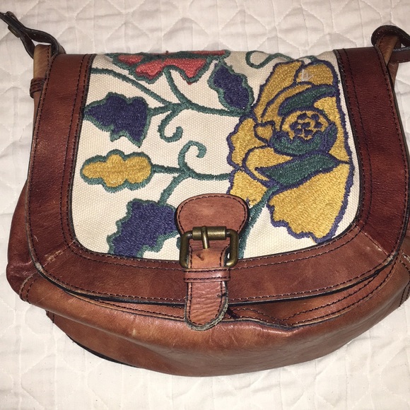Fossil | Bags | Fossil Embroidered Crossbody Handbag | Poshmark